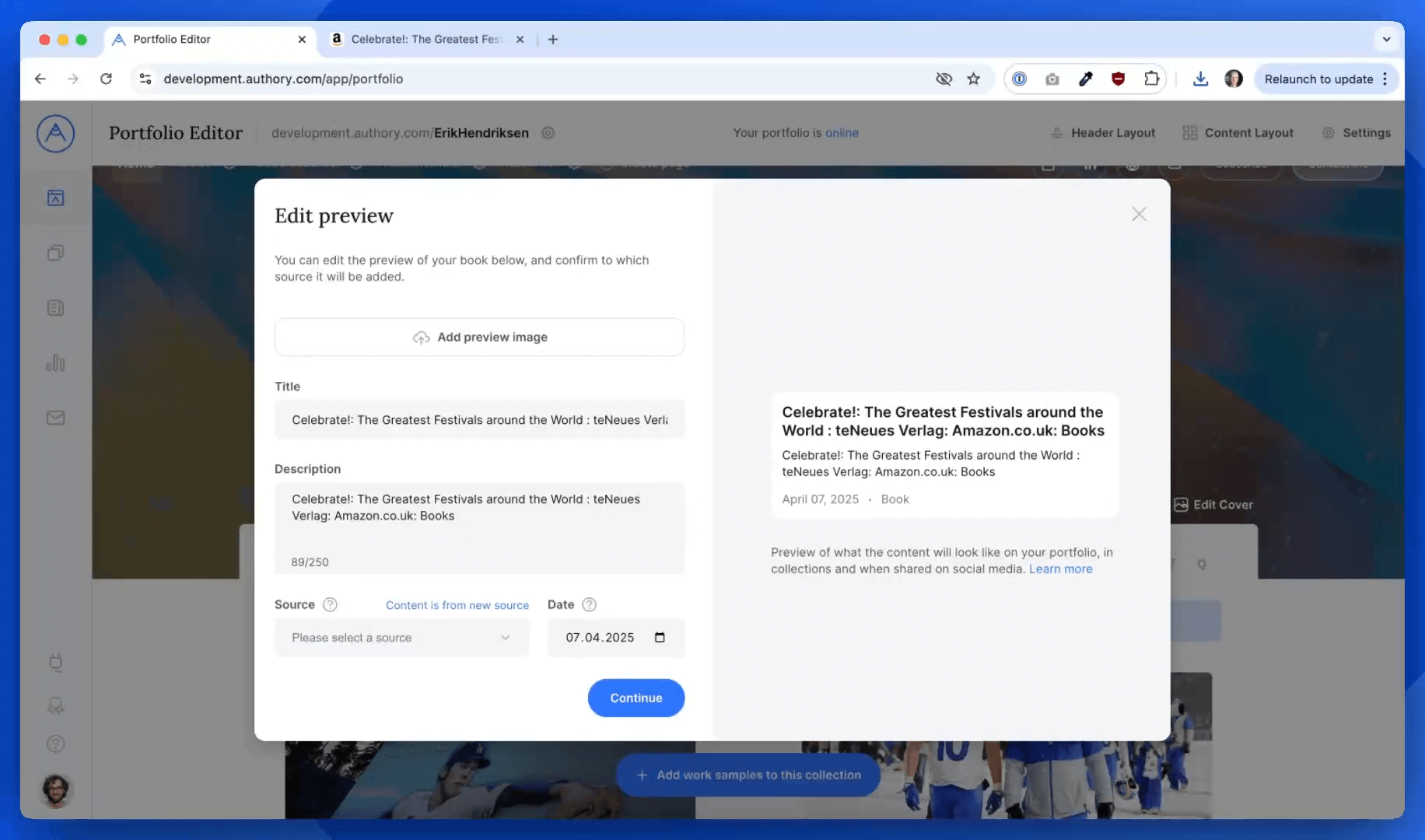 How to Add a Book to Your Authory Portfolio